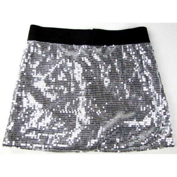 NYC | Skirts | Sale Sexy Sequin Stretchy Silver Short Mini Skirt | Poshmark